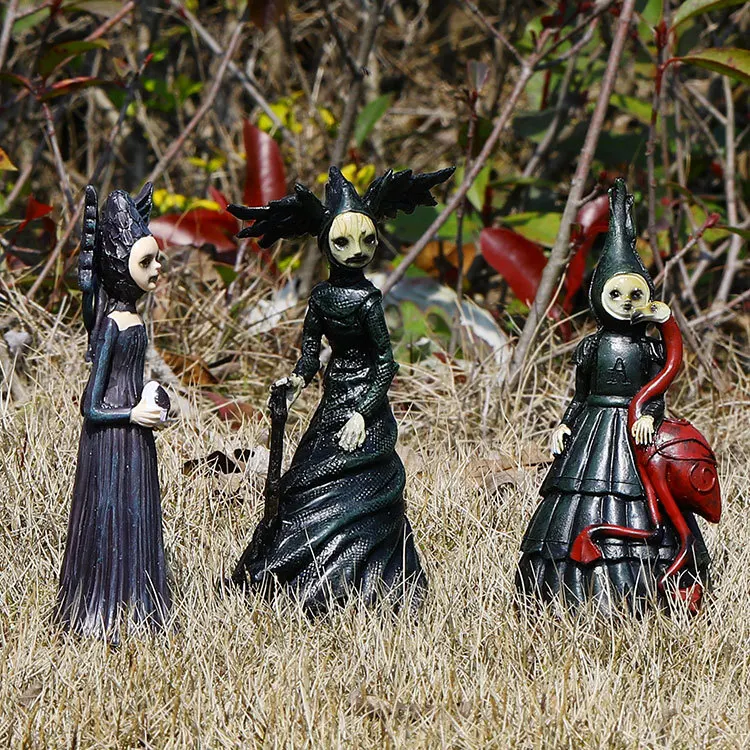 Black-Witch-Anime-Figure-Statue-Fairy-Garden-Dark-Evil-Sculptures-Table ...
