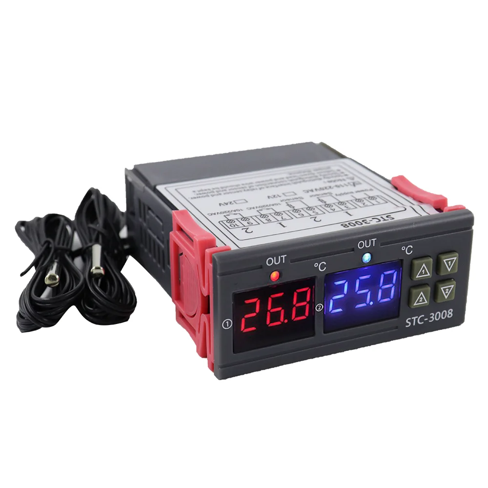Stc-3008 Dual Digital Temperature Controller Two Relay Output 12v 24v 220v Thermoregulator ...