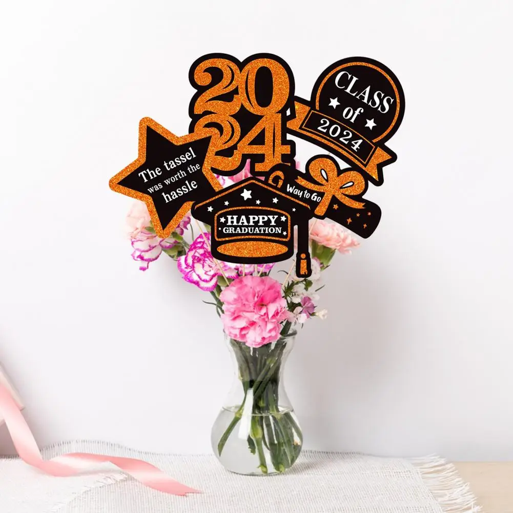 Abschluss-tisch-Dekorationen-Holz-Stick-Topper-Abschluss-feier-Tisch-dekoration-Set-Glitzer ...