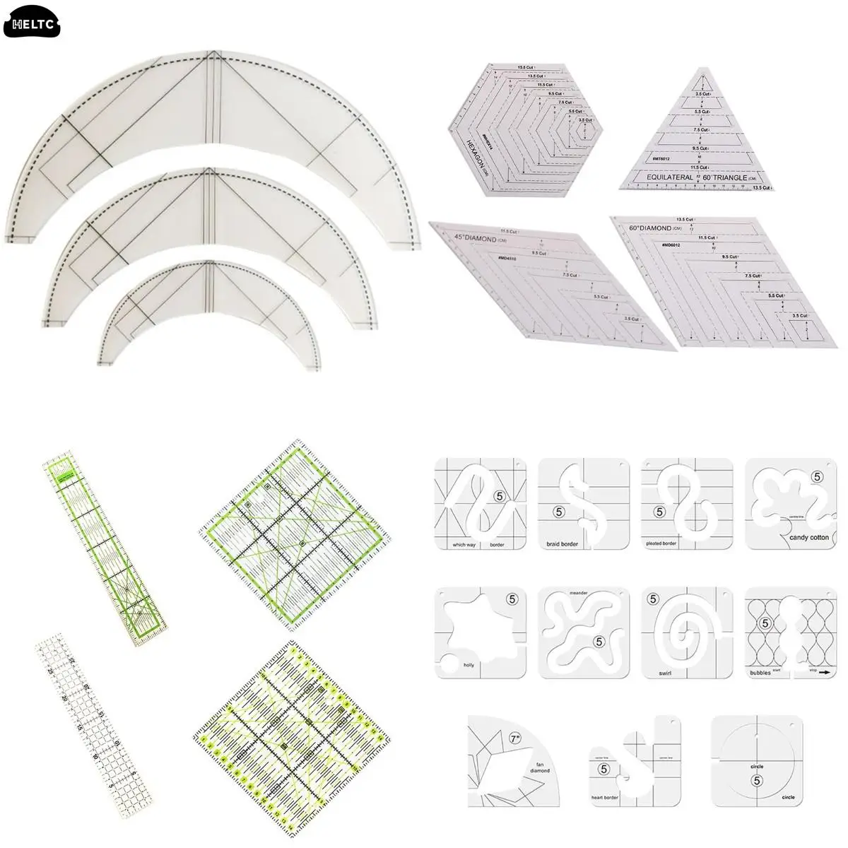 1*Table Mat Patchwork Ruler Braided Twist Template Acrylic Sewing Ruler ...