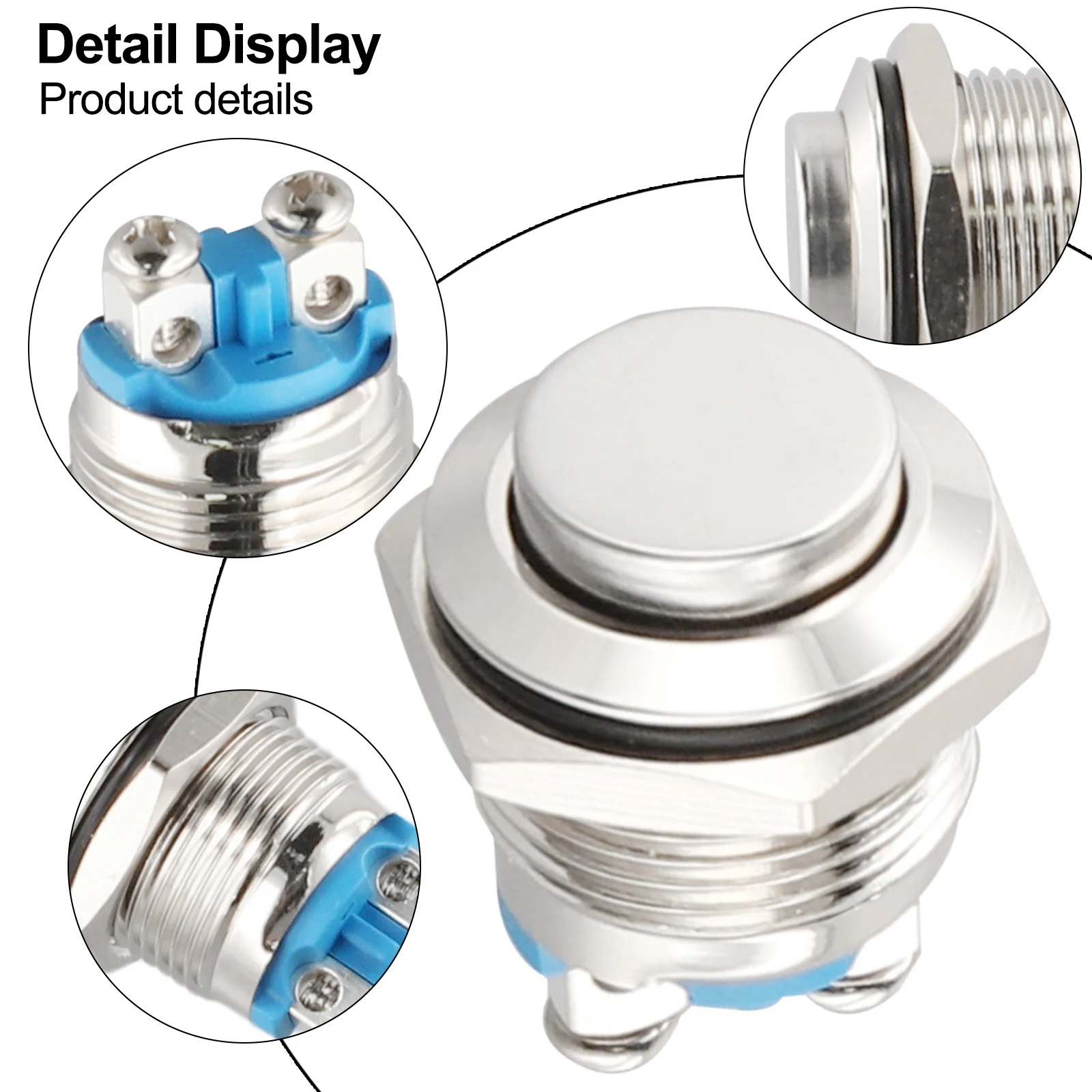 Stainless-Steel-Push-Button-Momentary-Switch-16mm-Diameter-Vandal-proof ...