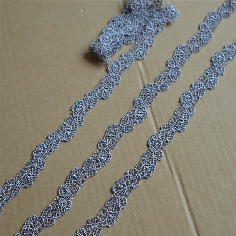 16Yards-2Cm-Wide-Grey-Hollow-Braided-Venice-Lace-Trim-Guipure-Laces ...