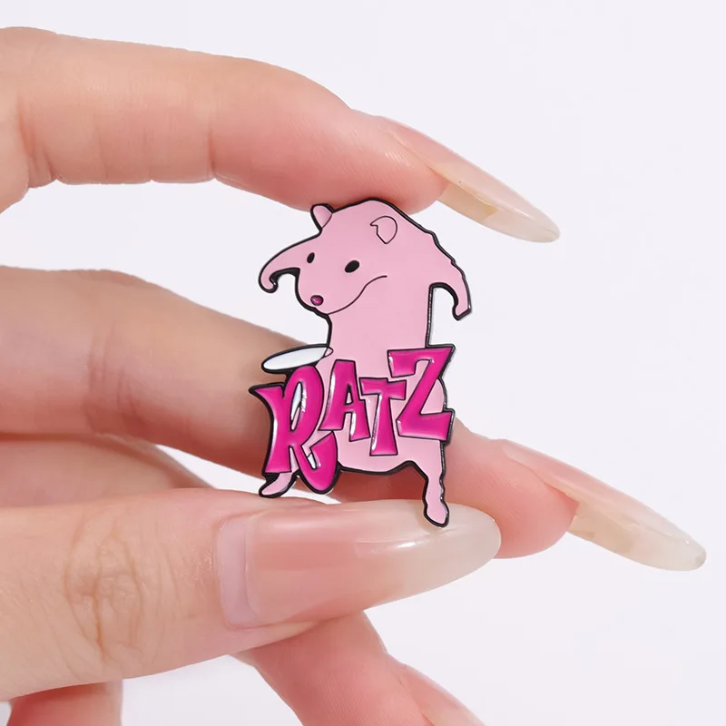 Cute-Pink-Kawaii-Mouse-Rat-Enamel-Pin-Ratz-Cartoon-Brooches-Lapel-Badge ...