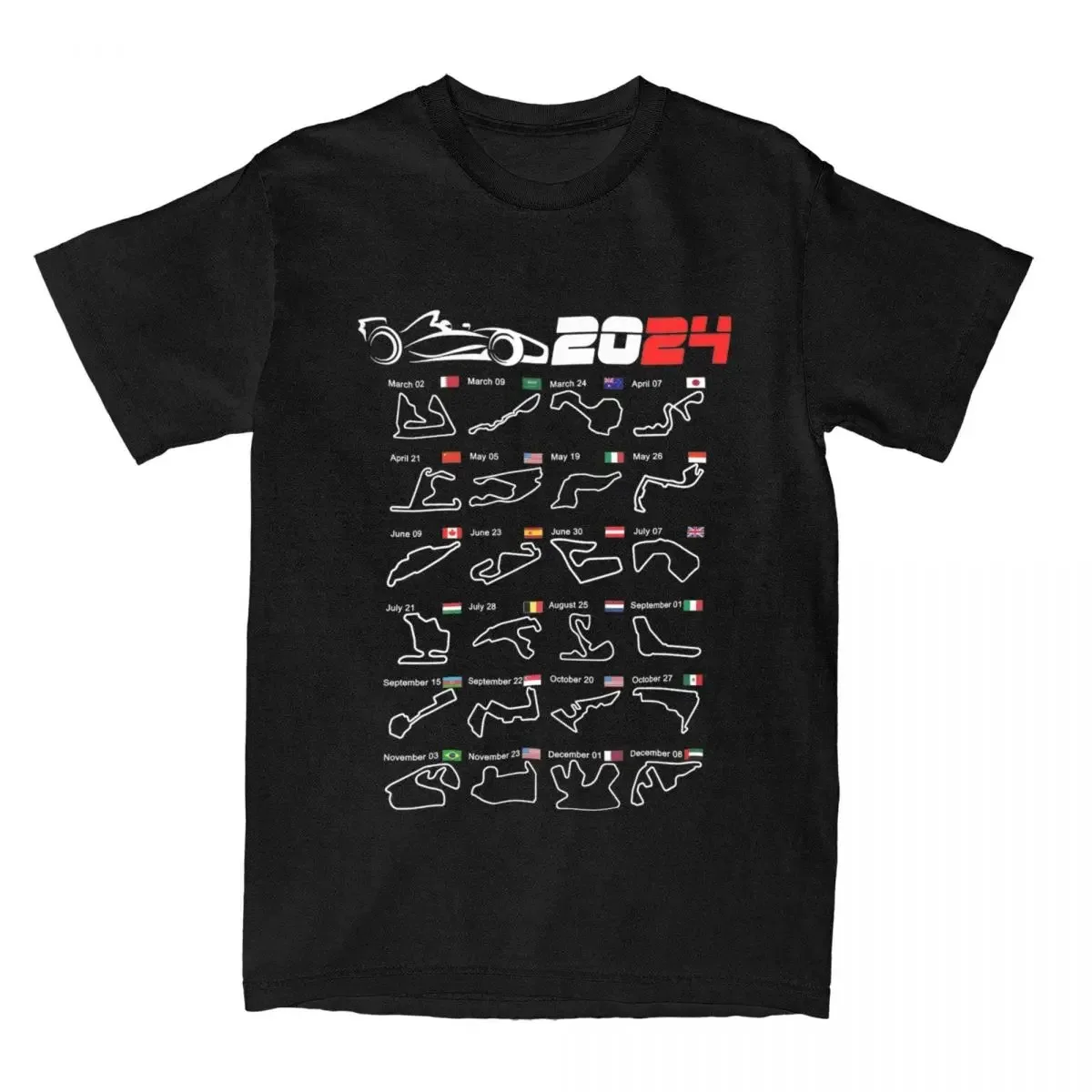 Calendar-Formula-1-F1-Race-Cars-2024-Circuits-T-Shirts-Accessories-Men ...
