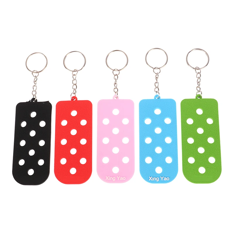 1Pc-Rubber-Keychain-with-Holes-DIY-Key-Chain-for-Clogs-Charms-Jeans ...
