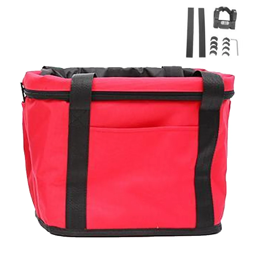 Bicycle-Handlebar-Basket-Foldable-Detachable-Front-Frame-Bag-Shopping ...