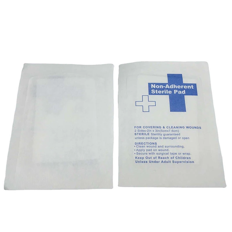 50Pcs 5x7.5CM Sterile Non-Adherent Pad Medical Wound Dressing Emergency ...