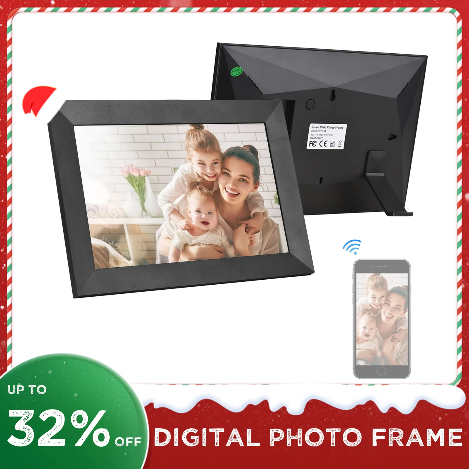 Andoer 10.1 Inch Smart Wifi Photo Frame Digital Picture Frame Hd Ips ...