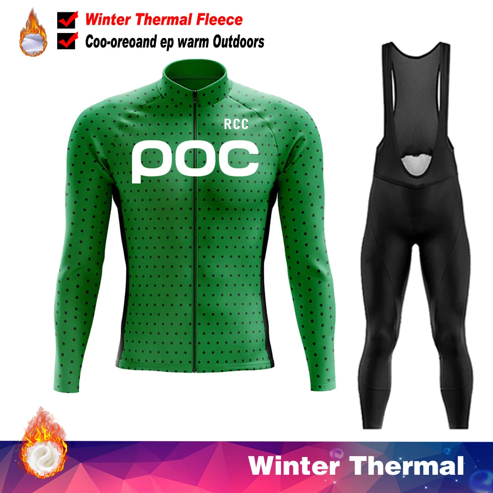 RCC-POC-team-winter-Cycling-Jersey-Set-Bicycle-Sportwear-Suit-MTB ...