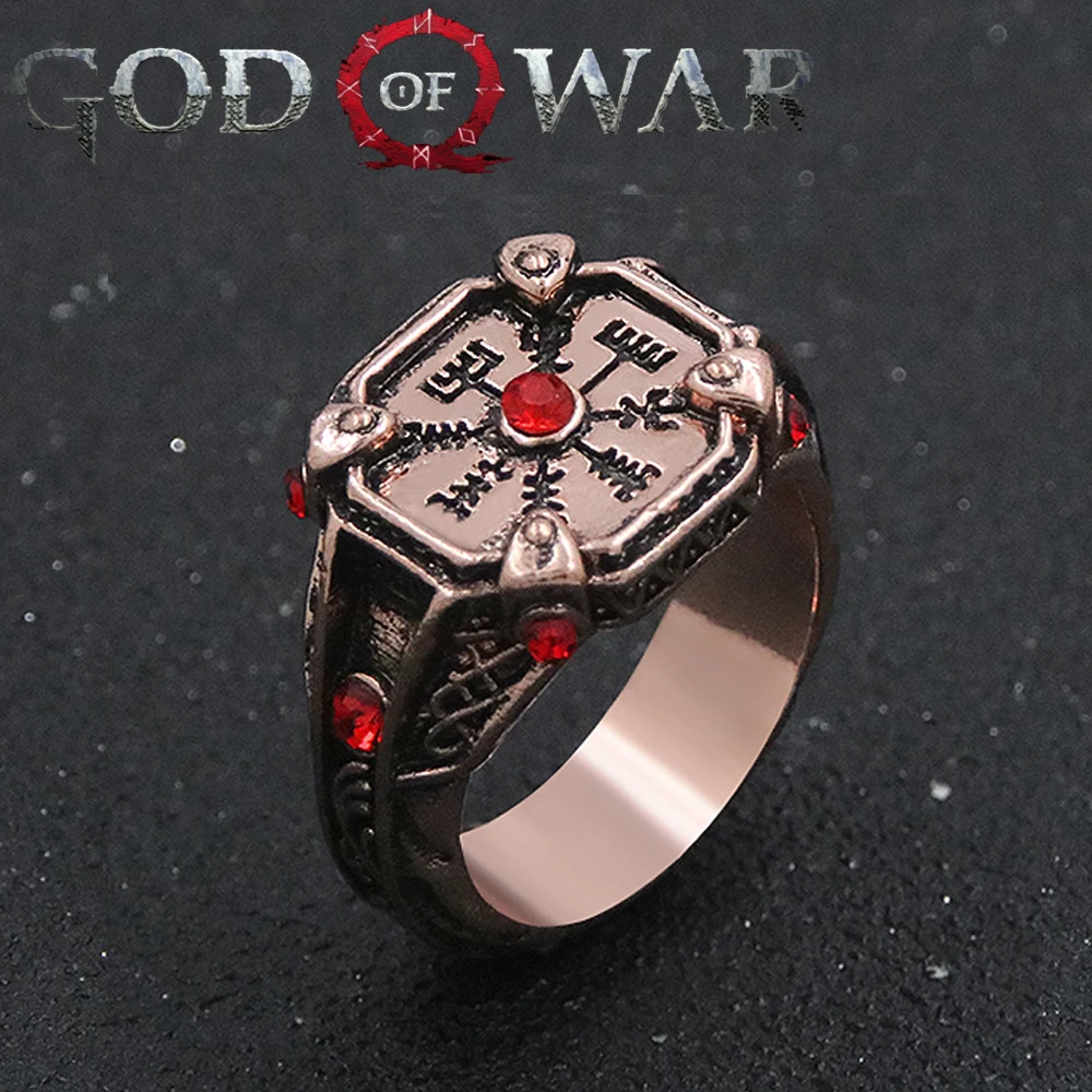 Juego-God-of-War-Kratos-Cosplay-anillos-Stone-Mason-Viking-Compass-Ring ...