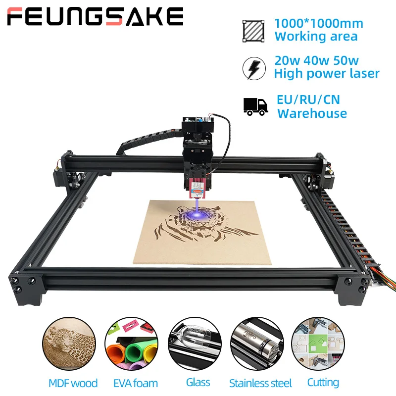 cnc laser engraving cutting machine 50w wood laser printer 40w metal ...