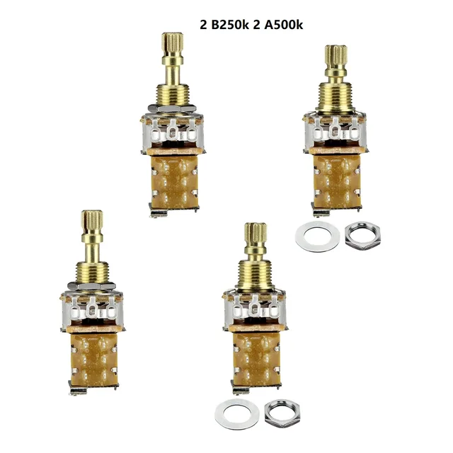 FLEOR 4PCS Push Push Potentiometer Short Split Shaft Pot A250K / B250K ...