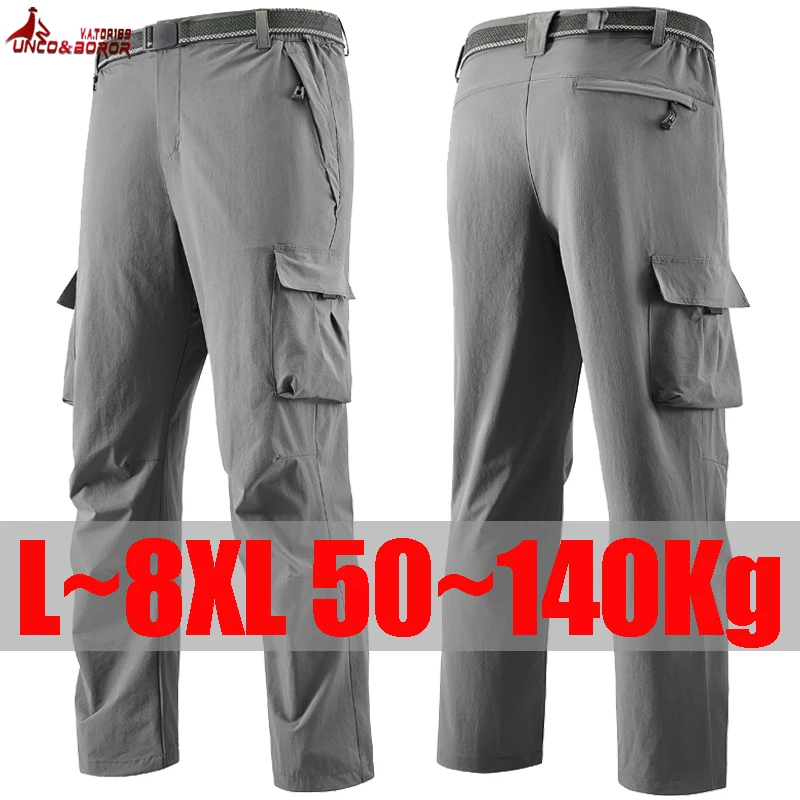 Plus Size 7XL 8XL Men`s Quick Drying Hiking Pants Outdoor Sports Casual ...