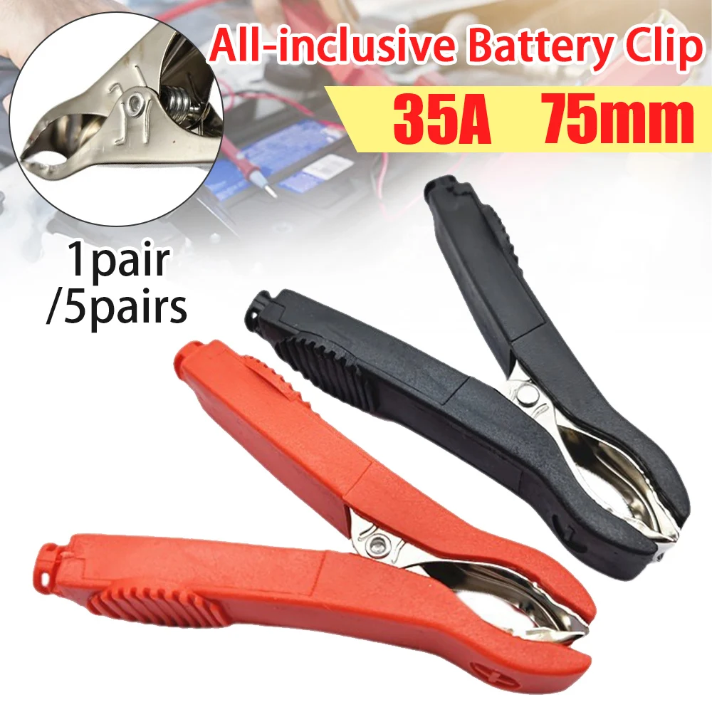 70mm-35A-Copper-Plated-Pure-Copper-Alligator-Clips-Terminal-Electrical ...