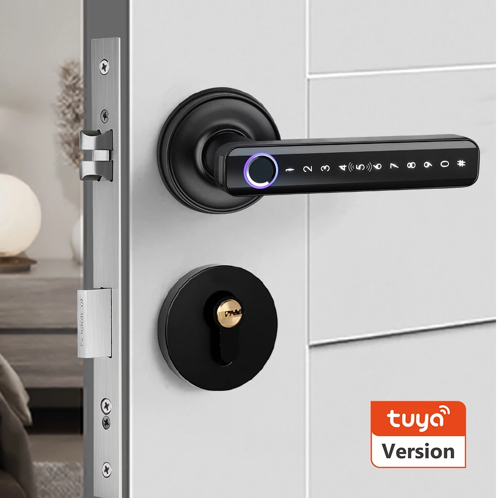 Smart-Biometric-Keyless-Entry-Door-With-Handle-Fingerprint-Door-Lock ...