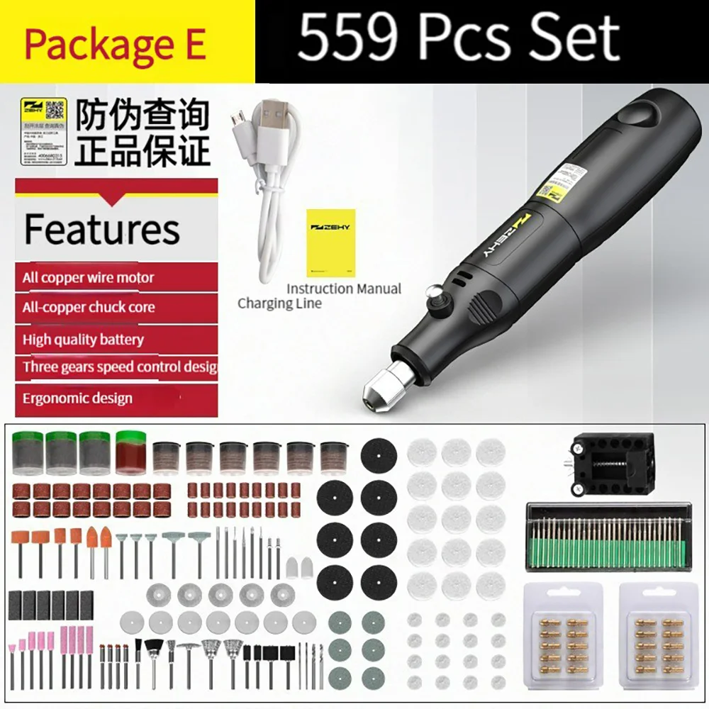 Usb Mini Engraver Set Micro Rotary Grinder Rechargeable with Carving ...