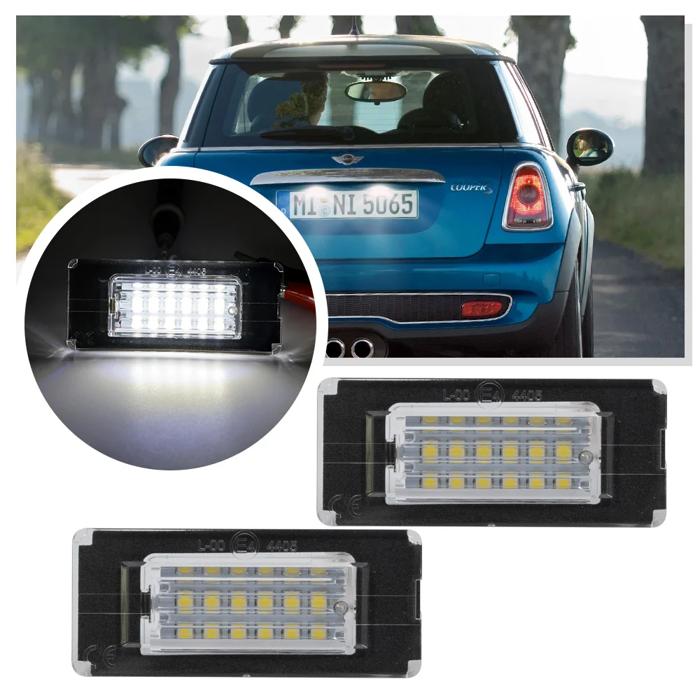 2PCS-LED-License-Number-Plate-Light-For-Mini-Cooper-2007-2013-R57 ...