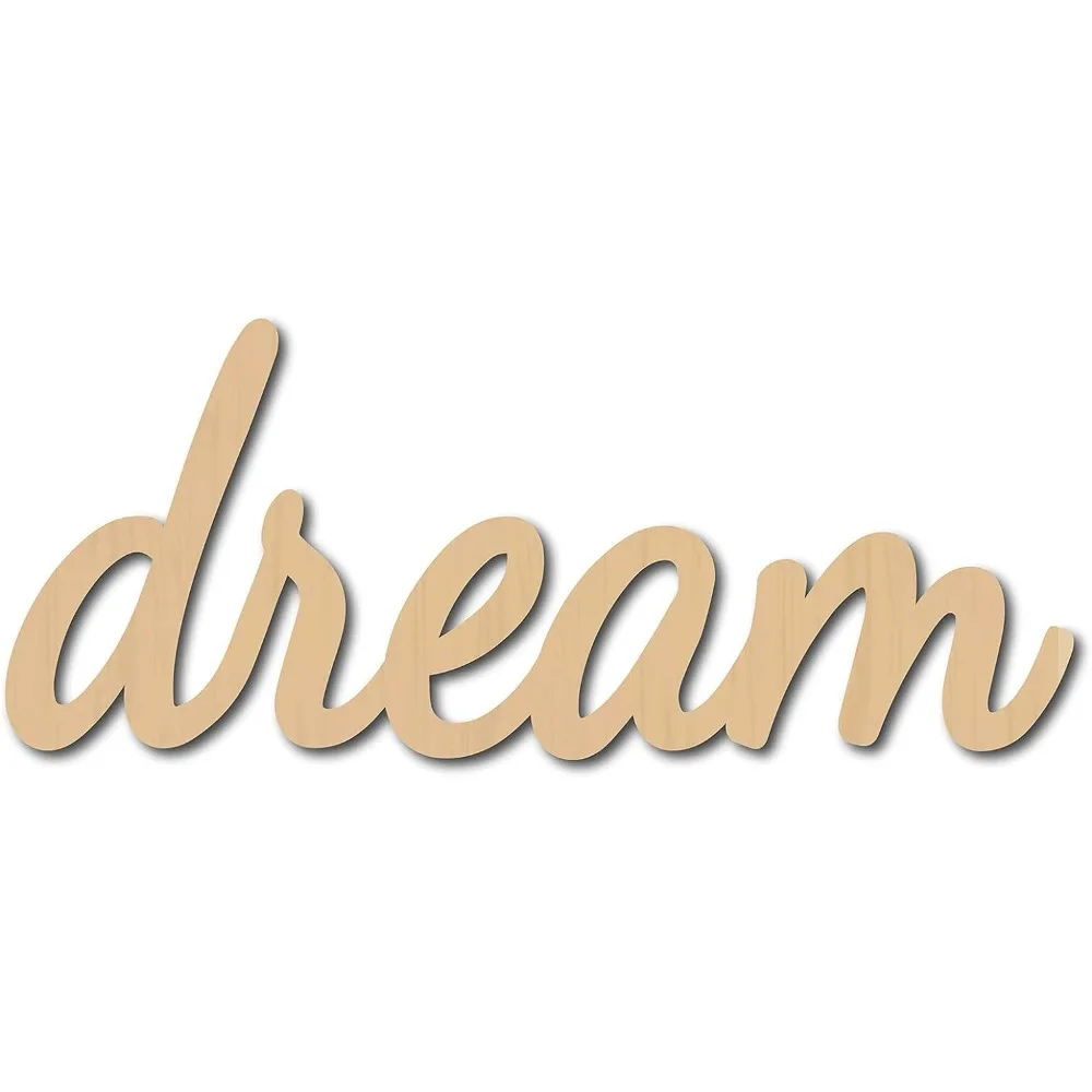 Laser-Cut-Wood-Sign-Wall-Art-Dream-Letter-Sign-Heart-Decorative-Wall ...