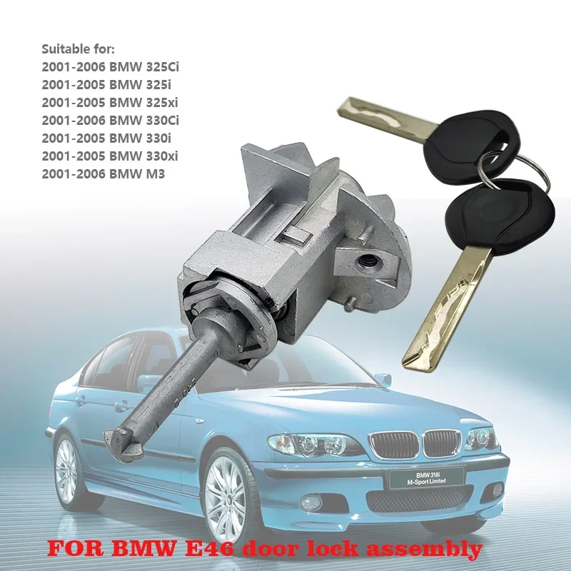 For-BMW-E46-3-Series-Front-Left-right-Doorr-Door-Lock-Cylinder-Barrel ...