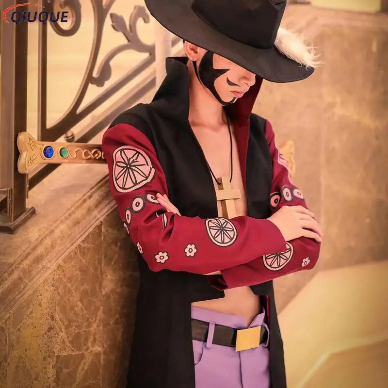 Anime One Piece Hawk-Eye Dracule Mihawk Cosplay Costume with Hat – Mozaer