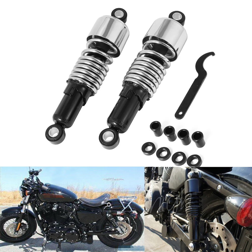 1-Pair-Rear-Shock-Absorbers-Motorcycle-10-5-267mm-Adjustable-Suspension ...