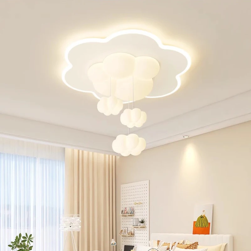 White-Cloud-Lamp-Children-s-Room-Ceiling-Lamps-Warm-Romantic-Bedroom ...
