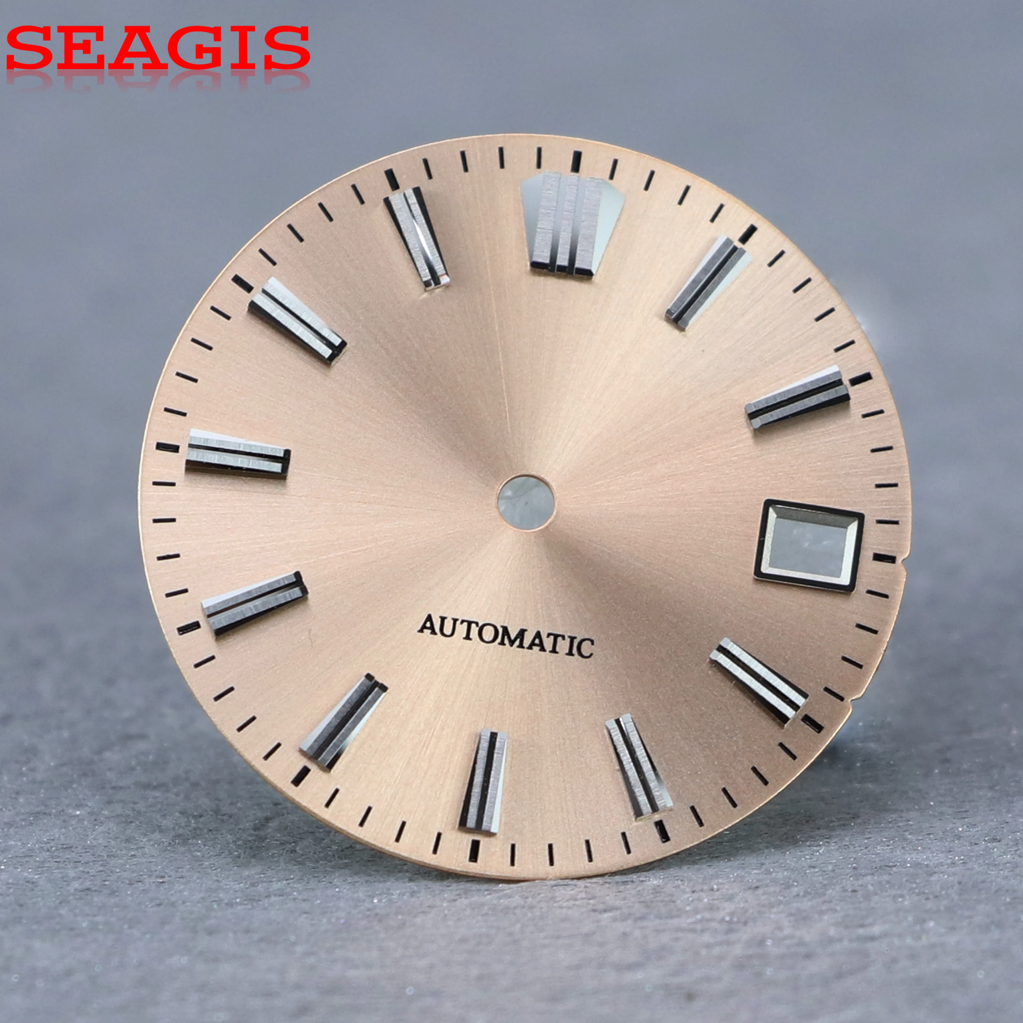 SEAGIS NH35 ダイヤル 28.5mm 腕時計文字盤、多面カットインデックス付き、skx007 GS改造用文字盤、複数色、ロゴなし ...