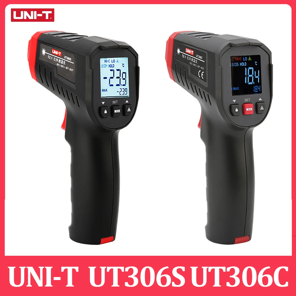UNI T UT306S UT306C Digital Thermometer Non Contact Household Industrial Infrared Laser ...