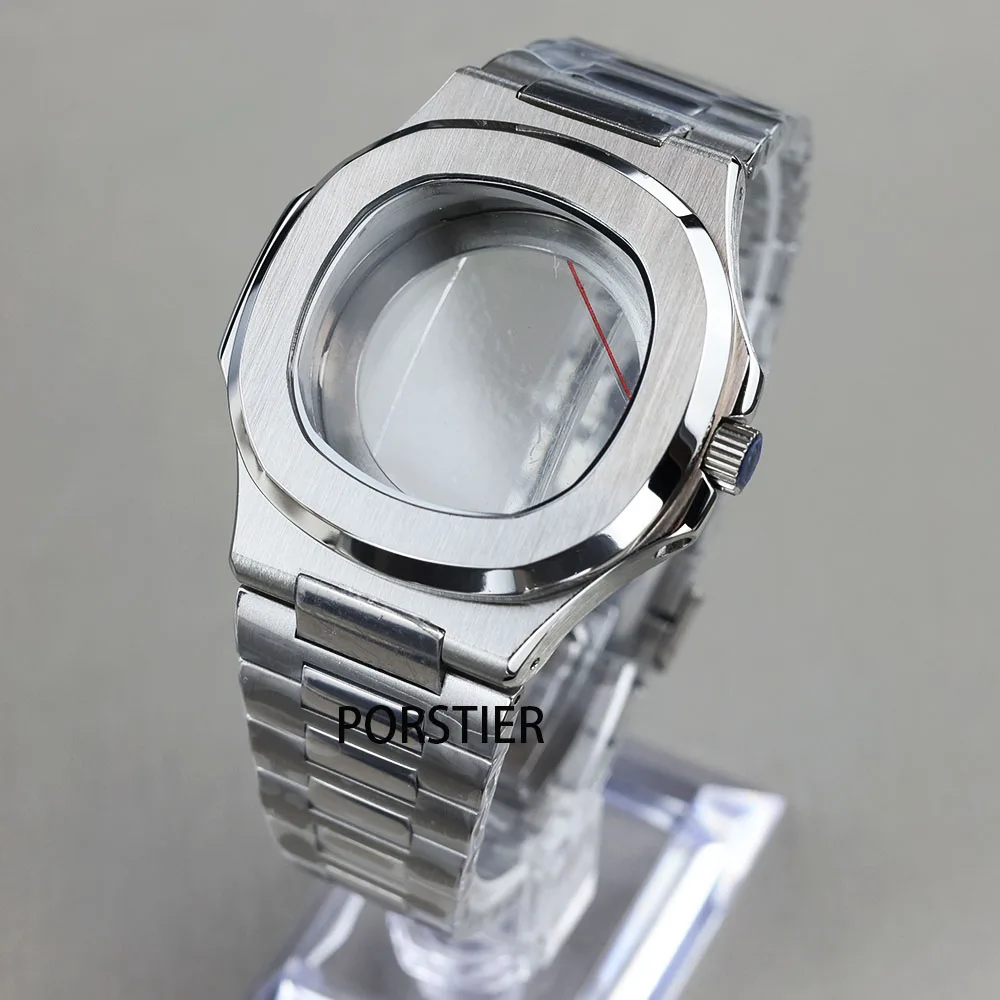 40mm-square-Watch-Cases-Watchband-Parts-Sapphire-Glass-For-Modified ...