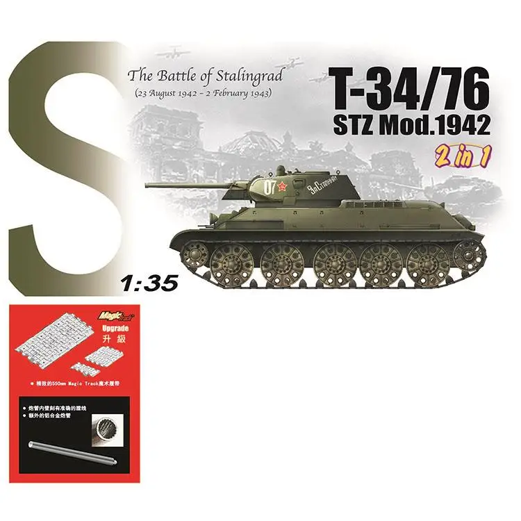 DRAGON 6453 1/35 T-34/76 STZ Mod.1942 2 en 1 w/Magic Tracks modelo de ...