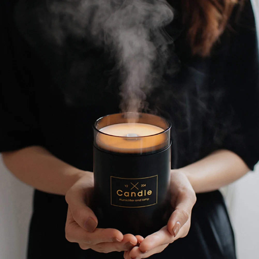 Candle-Air-Humidifier-Atmosphere-Light-Mini-Water-Diffuser-Moisturize ...