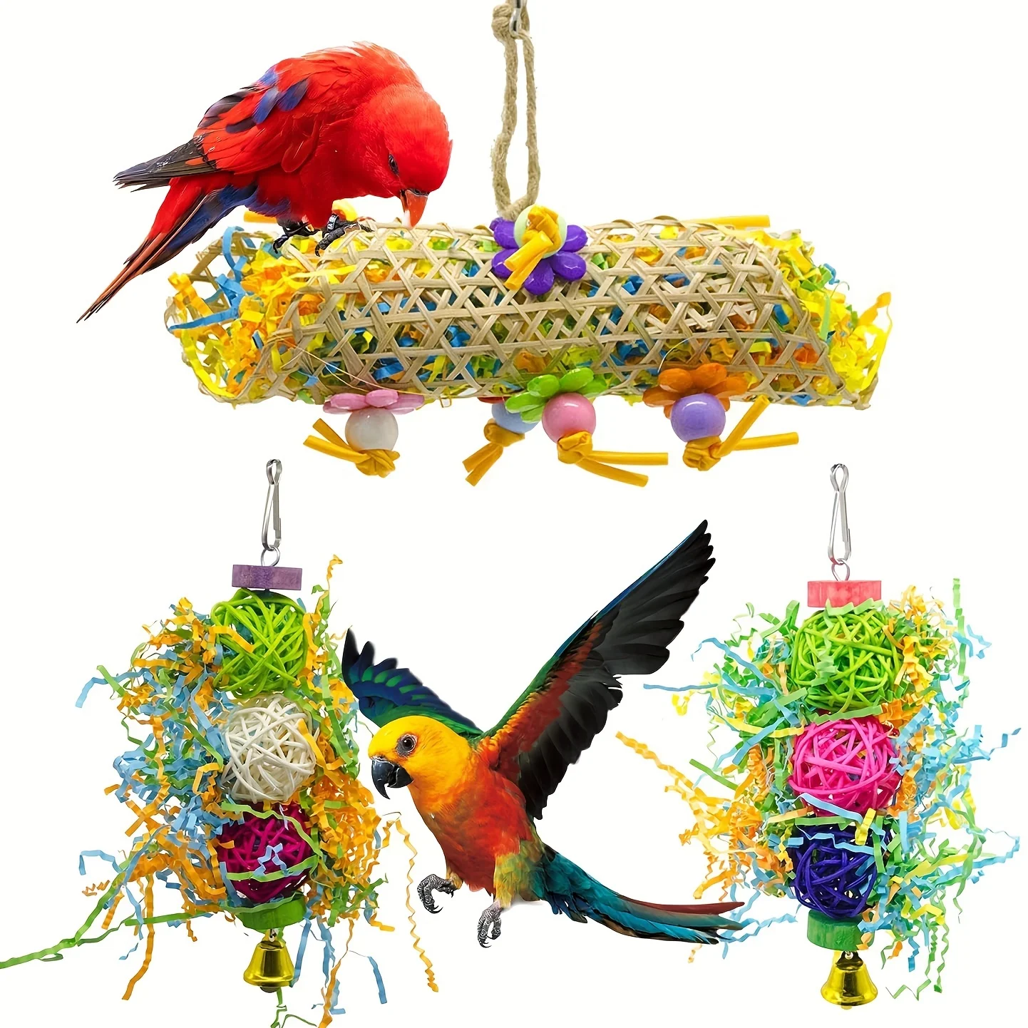 3pcs Parrot Foraging Toy Pack - Engaging Interactive Play Experience ...