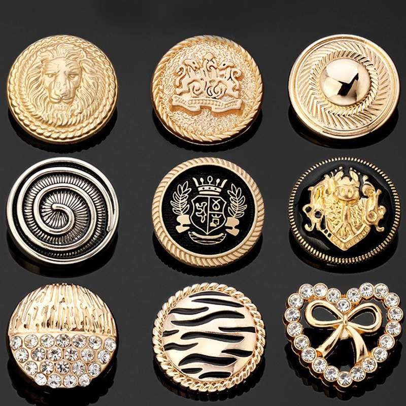 10PCS-Clothes-Buttons-Fashion-Sewing-Button-Vintage-Metal-Button-for ...