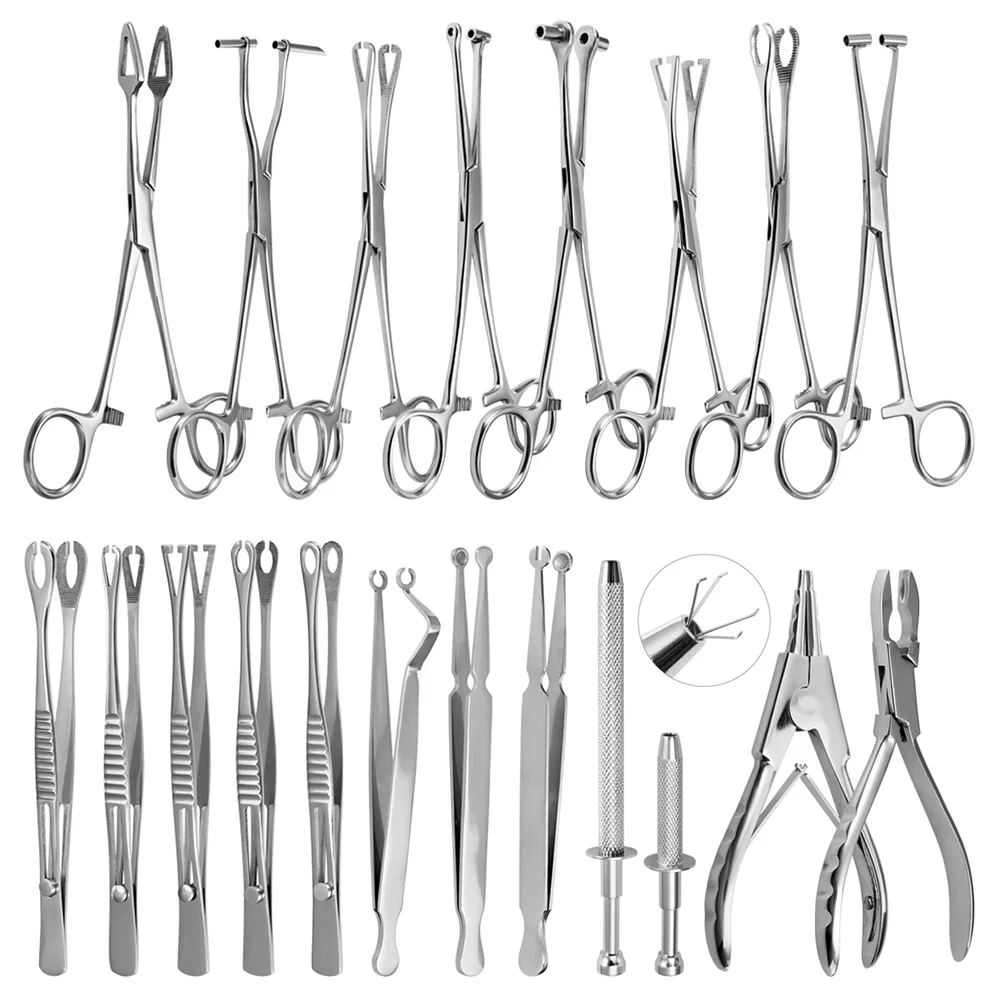 Chirurgisch Staal Tang Piercing Tool Tang Naald Pijp Klem Pincet Open ...