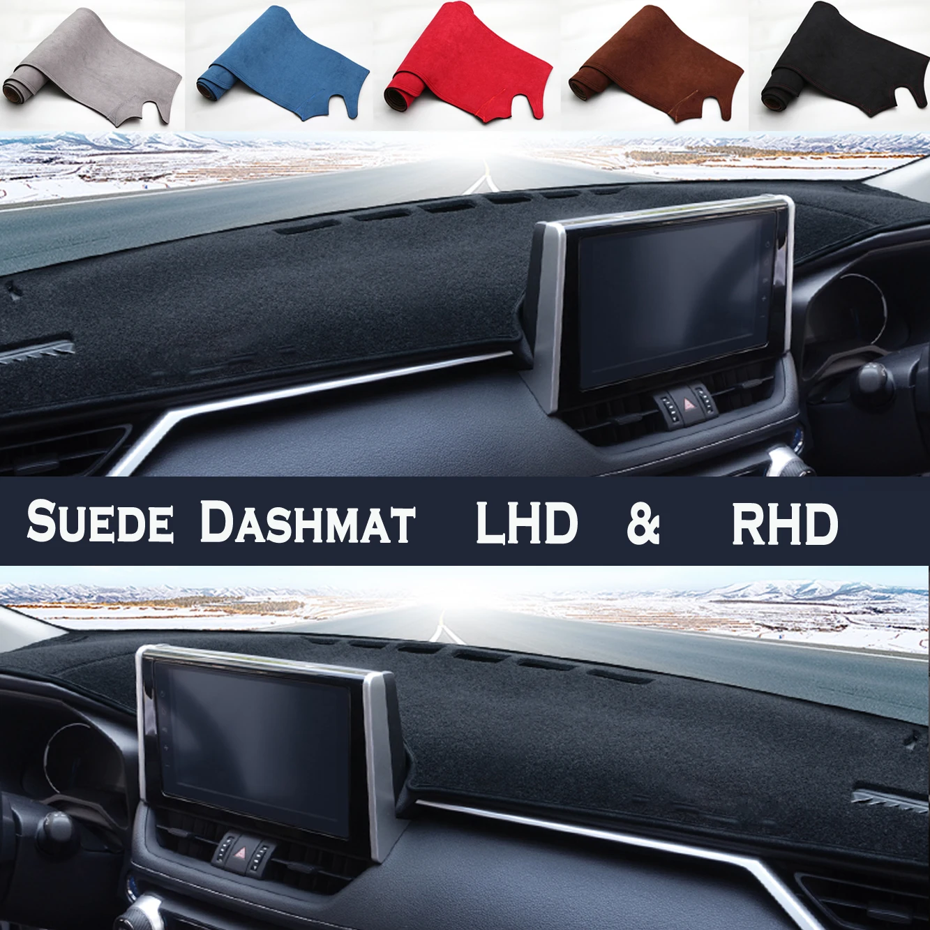 Car Styling Suede Dash Mat Covers Dashmat Dashboard Pad Protector ...