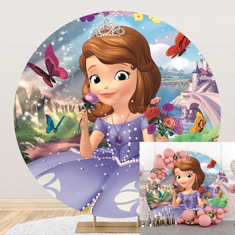 Disney-Baby-Princess-Sofia-The-First-Circle-Background-Girl-Birthday-Party-Decoration-Round ...