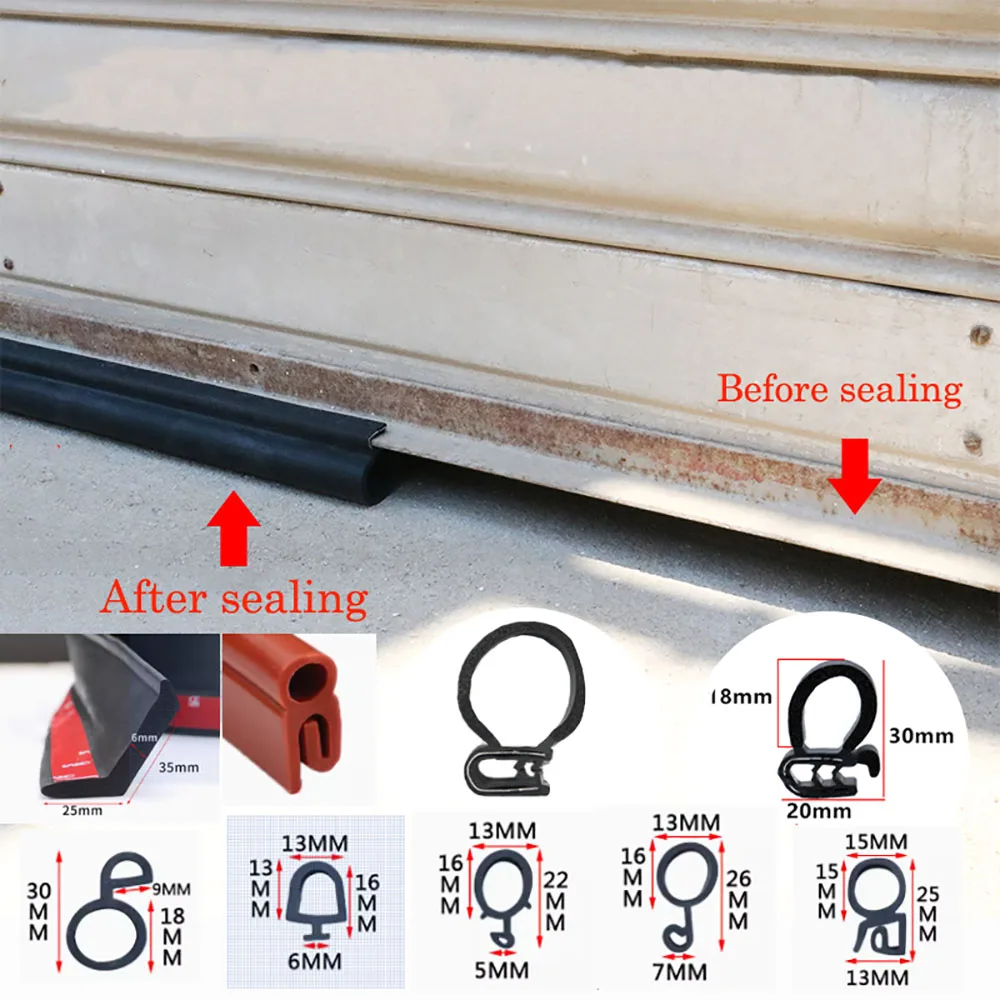 1/2/3M Garage Rolling Shutter Car Door Edge Banding Sealing Strip ...