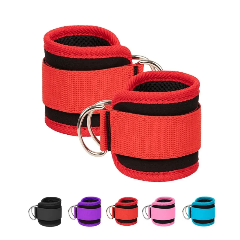 Fitness-Ankle-Straps-Adjustable-D-Ring-Support-Cuffs-Gym-Leg-Excercises ...