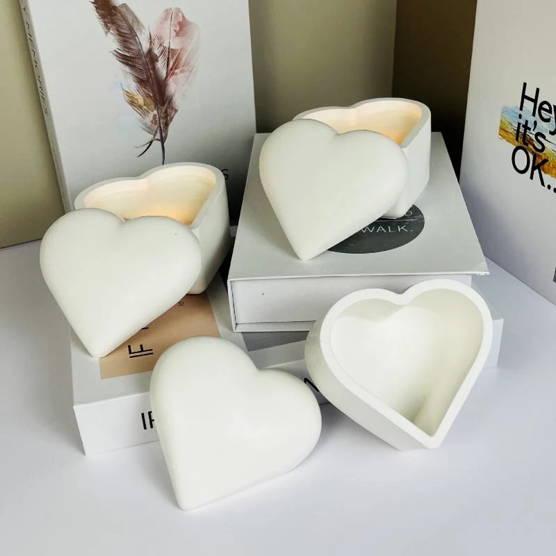 Tarro de almacenamiento con forma de corazón de amor, moldes de ...
