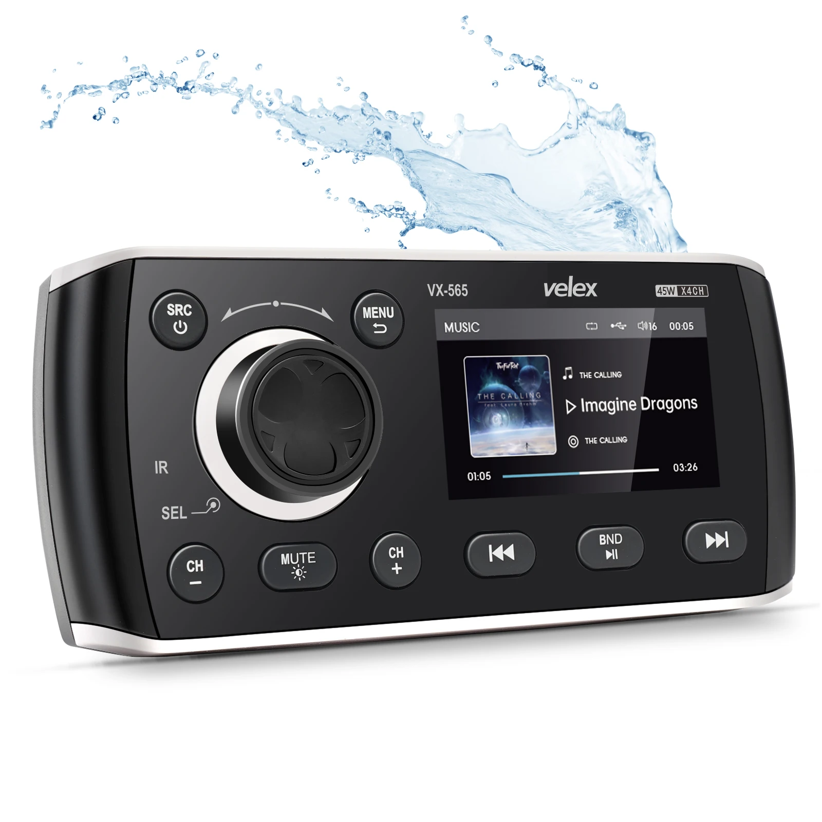 Velex-Marine-Digital-Media-Receiver-IPX5-waterproof-AM-FM-broadcasts ...
