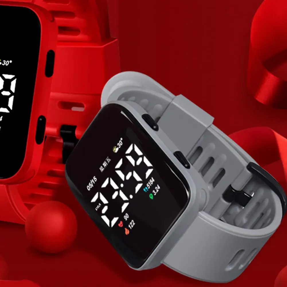 Electronic-Watch-LED-Luminous-Life-Waterproof-Square-Dial-Sports ...