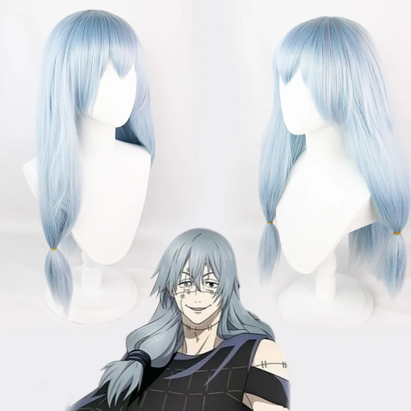 Jujutsu Kaisen Mahito Cosplay Long Christmas Silver Blue Gray Wig Anime ...