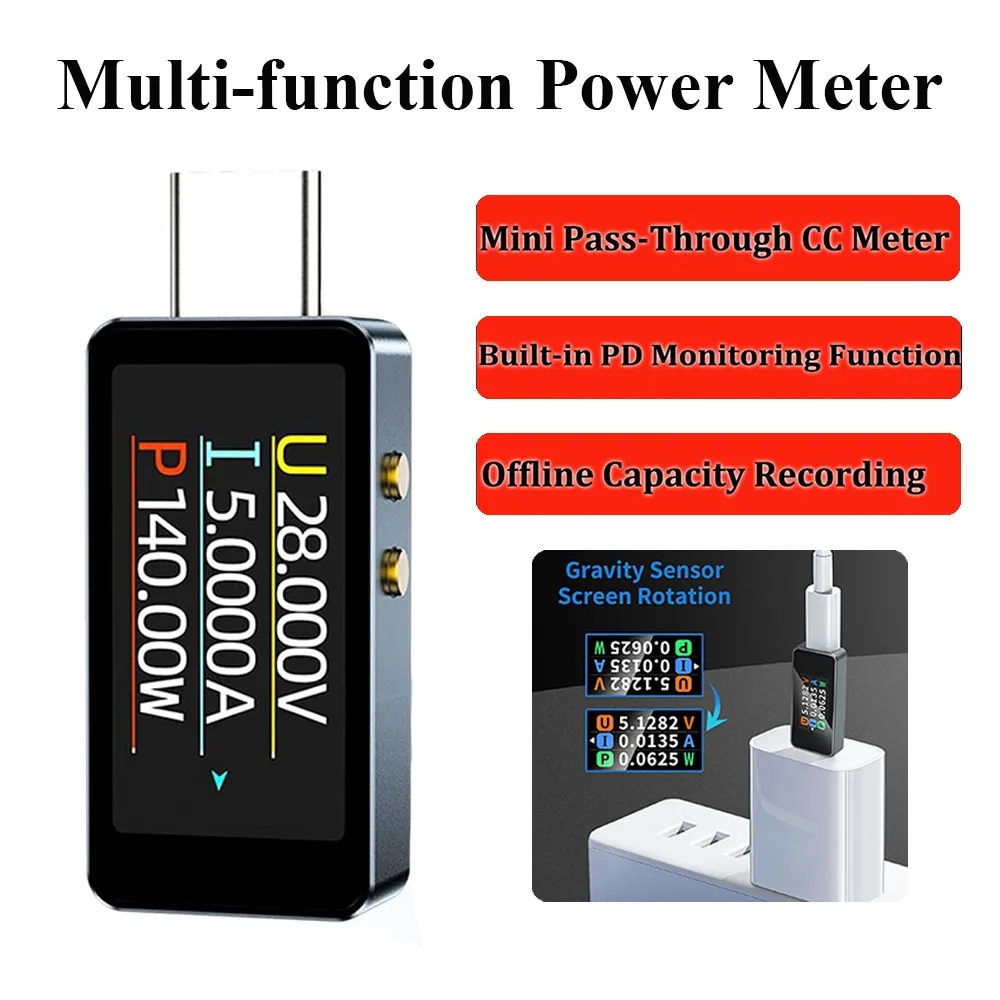 New Multi-function Power Meter 0.96inch Color IPS LCD Digital Display ...