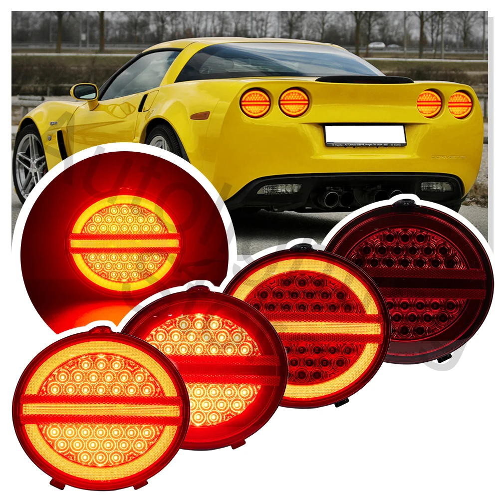 4PCS For Chevy Chevrolet Corvette C6 2005 2013 LED Rear Tail Brake ...