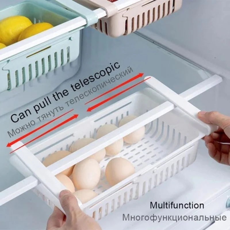Refrigerator-Retractable-Plastic-Storage-Box-Fridge-Organizer-Drawer ...