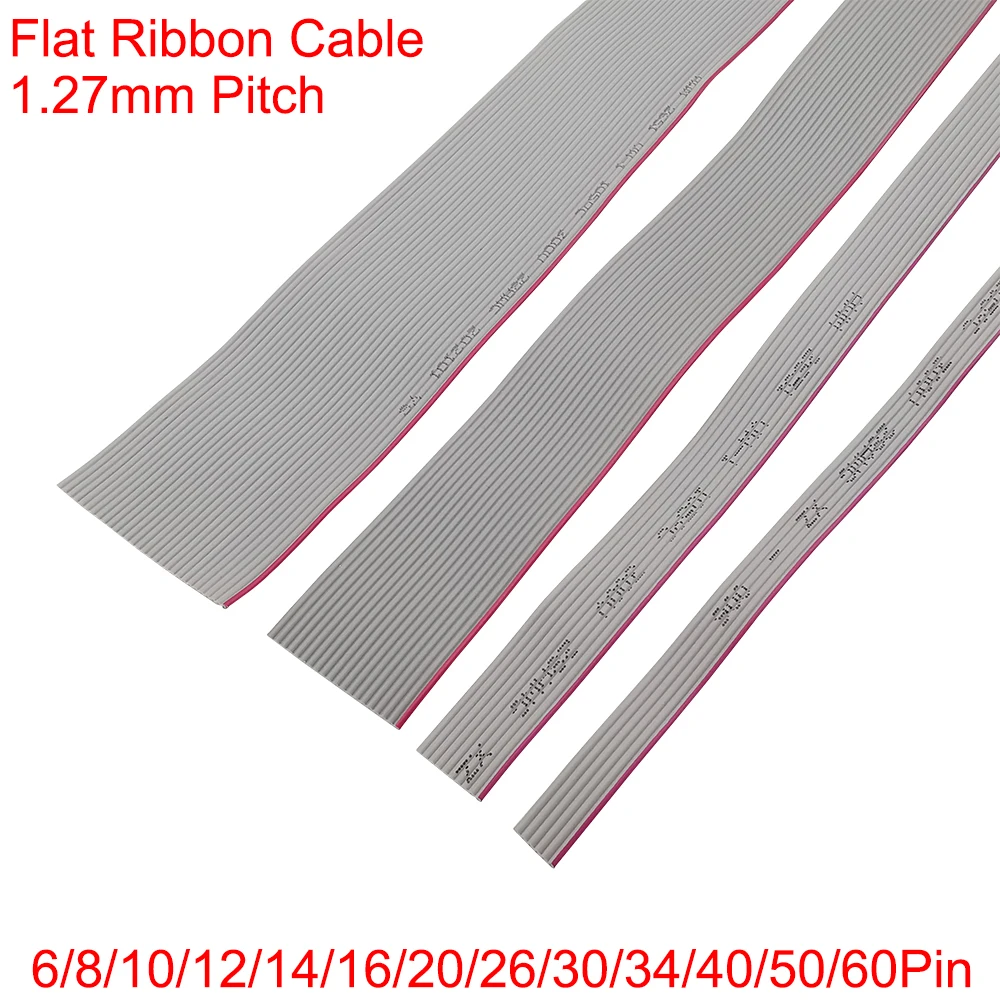 1/2/5Meter 6P/8/10/12/14/16/20/26/30/34/40/50/60 Pin 1.27mm Pitch Gray ...