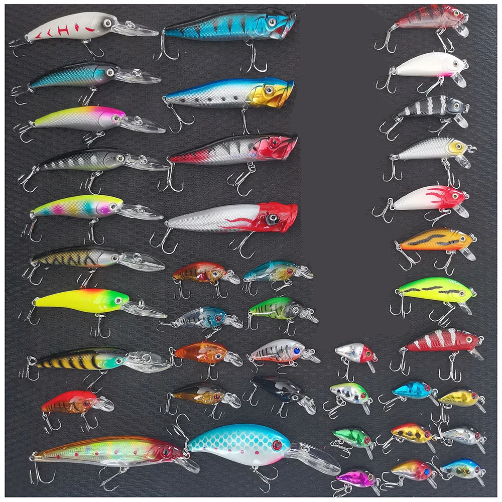 44pcs lot Mixed Fishing Lures Minnow Crankbaits Bass Baits Wobblers Set ...