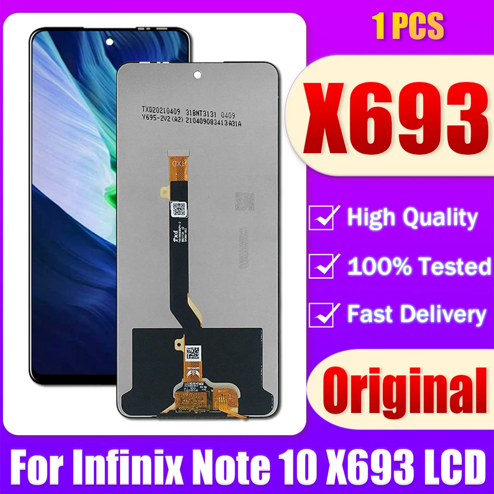 6.95 inch Original For Infinix Note 10 X693 LCD Display Touch Screen ...