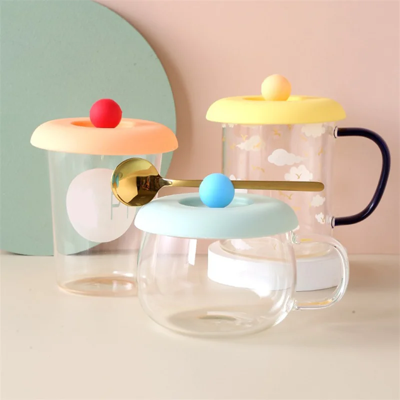 2Pcs-Silicone-Drink-Cup-Lids-Creative-Round-Mug-Cover-Reusable-Anti ...