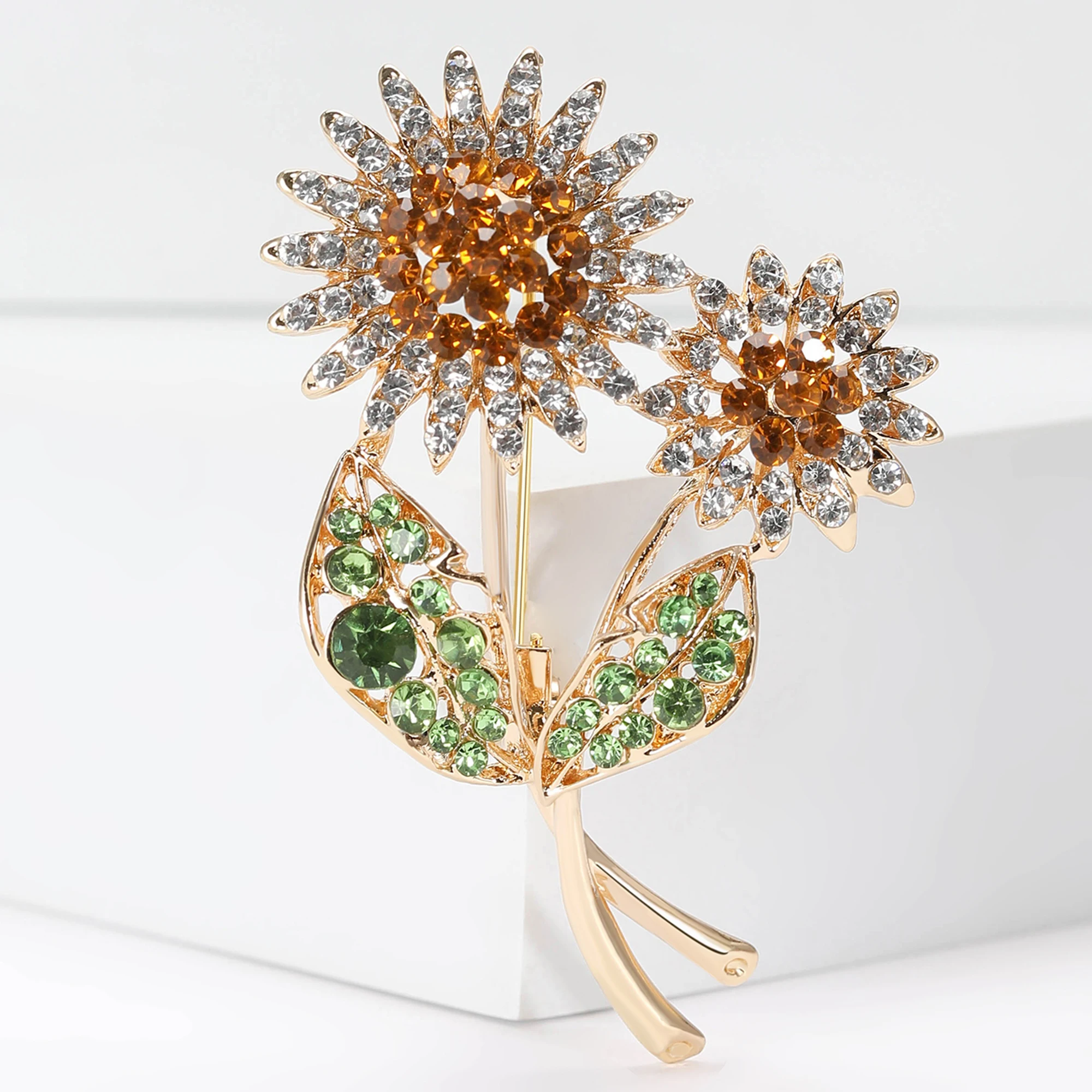 Rhinestone-Sunflower-Brooches-for-Women-Unisex-Enamel-Botanical-Flower-Pins-Event-Party-Backpack ...